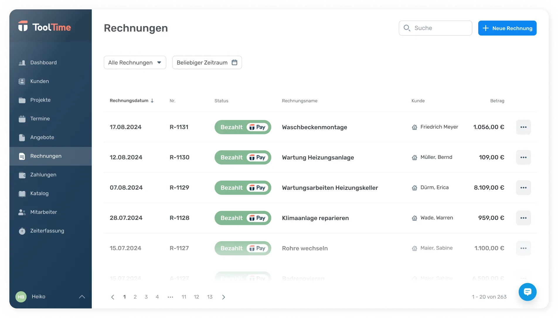 ToolTime Pay - Digitale Zahlungsabwicklung für Handwerker